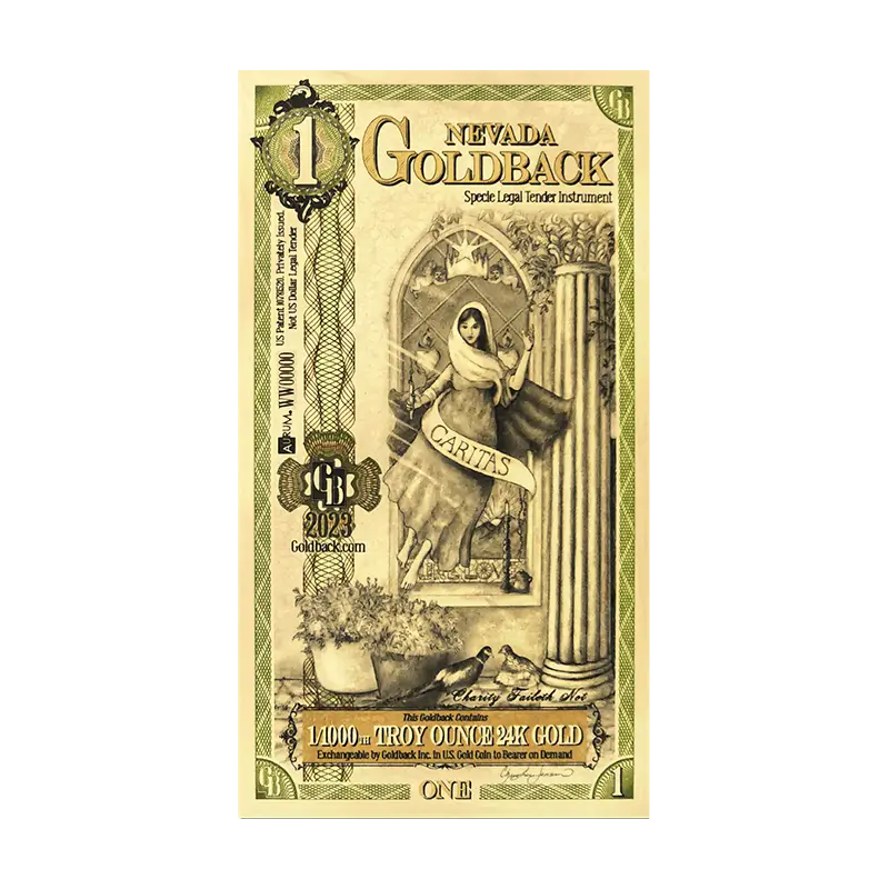 Buy 1 Nevada Goldback - Gold-Backed Currency for Sale